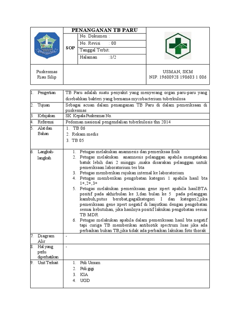 Sop penanganan TB Paru | PDF