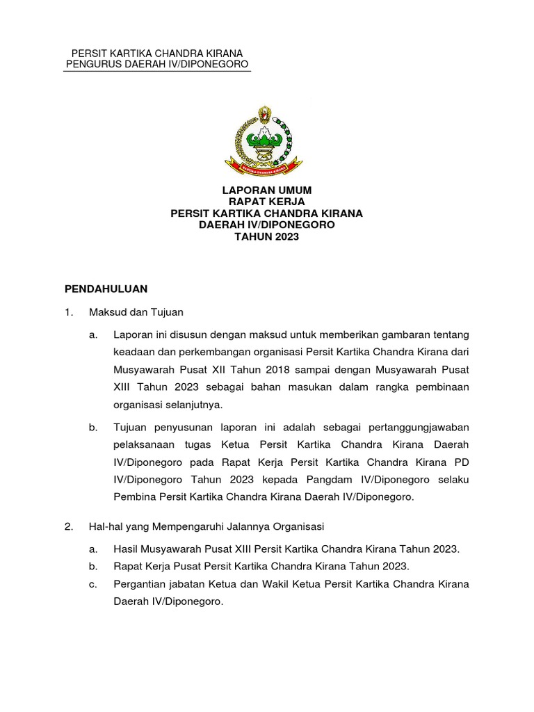 Laporan Umum Rakerda 2023 - 230803 - 183429 | PDF