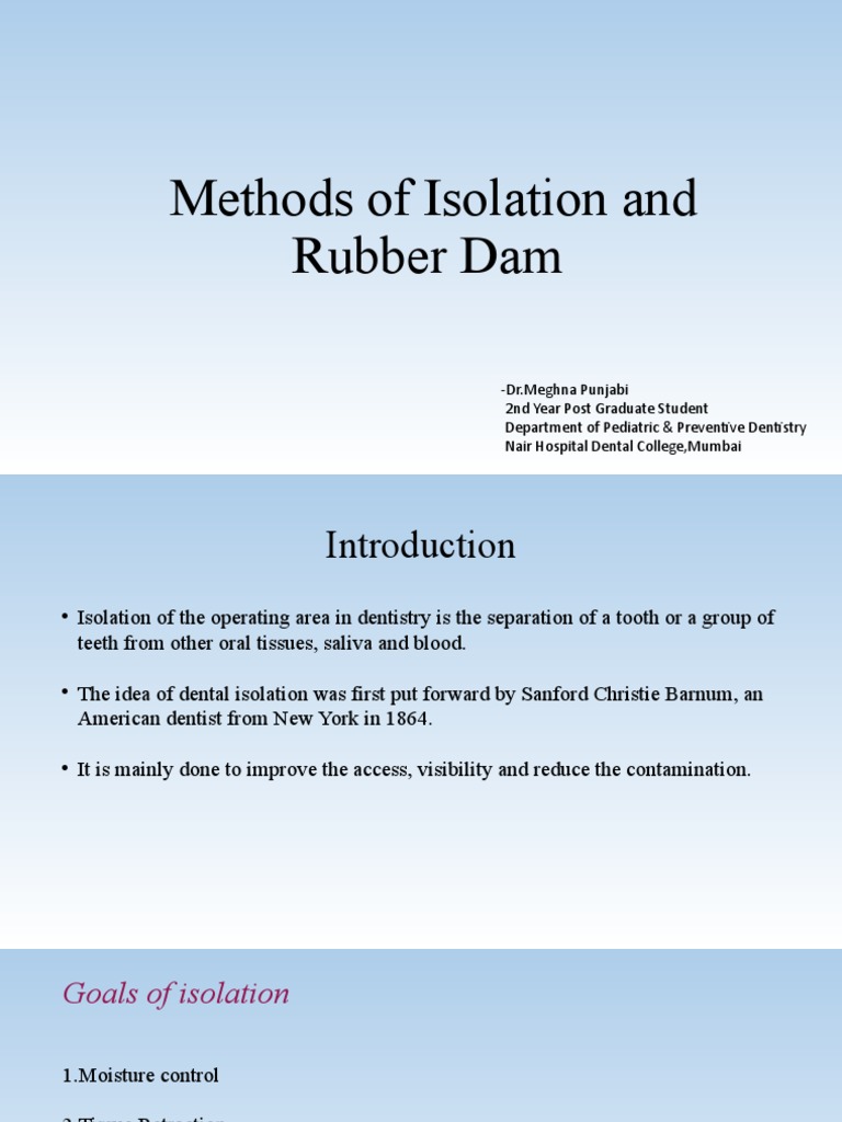 Rubber Dam Techniques in Pediatric Dentistry | PDF | Dentistry Branches ...