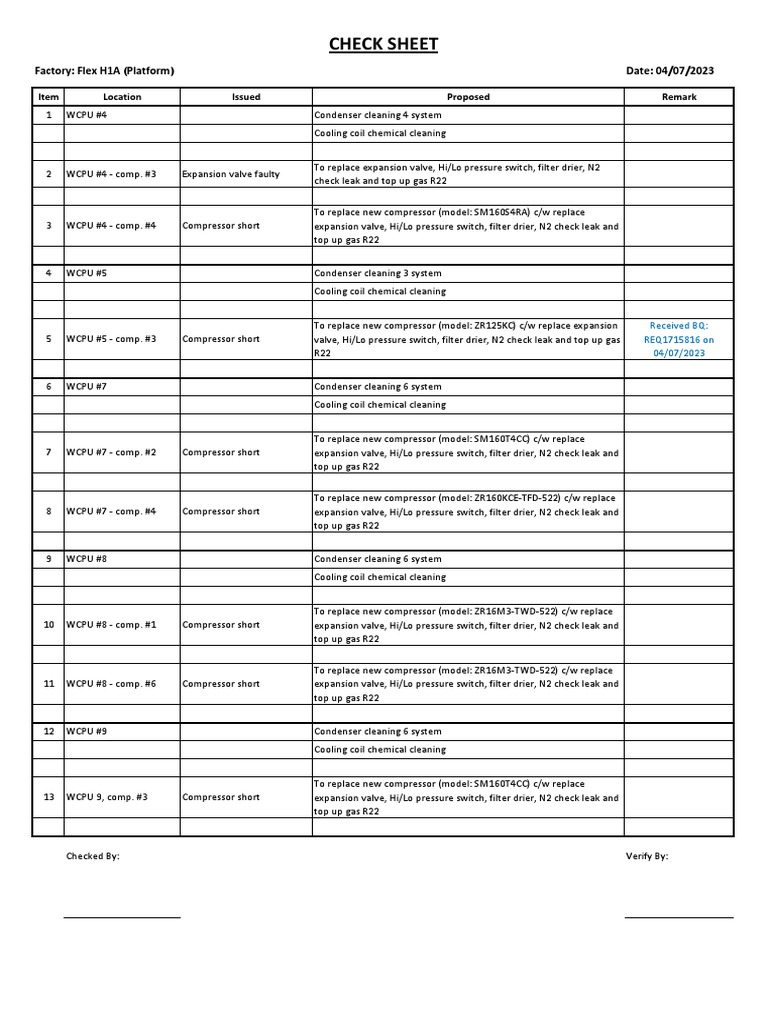 0407 Checklist - WCPU H1A Platform | PDF | Heat Transfer | Building ...