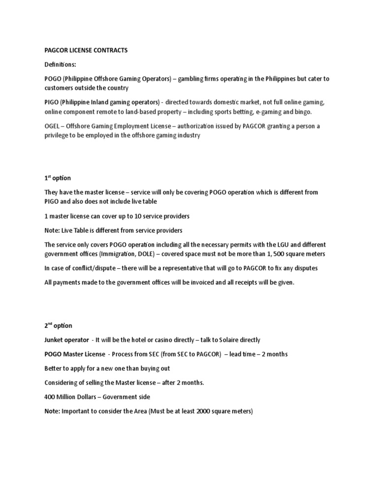 PAGCOR License Contracts Guide | PDF