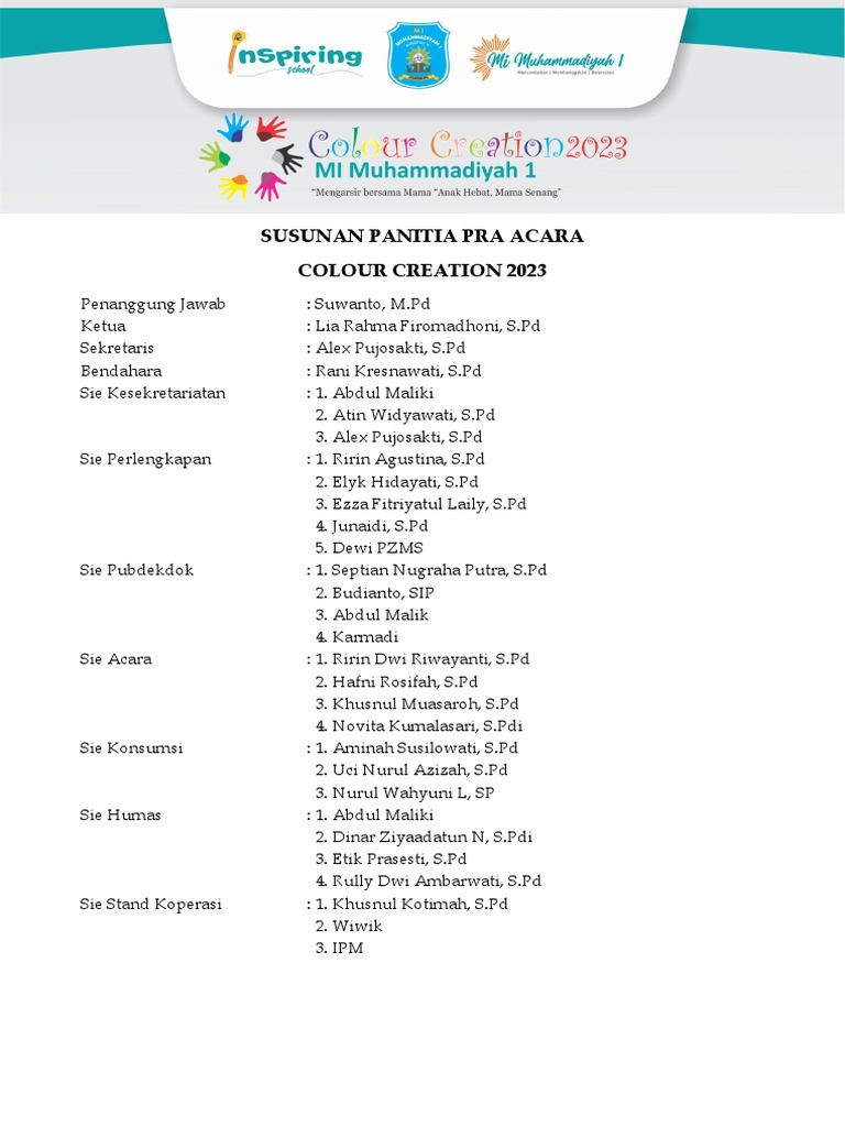 Susunan Kepanitiaan | PDF