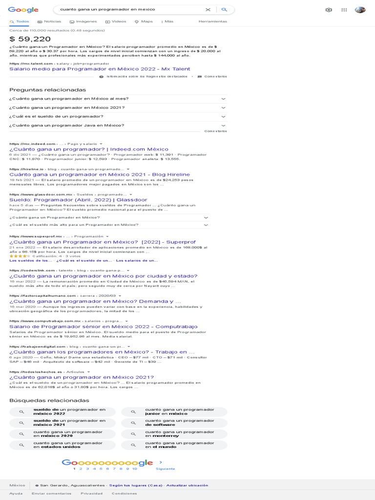 Cuanto Gana Un Programador en Mexico - Buscar Con Google | PDF | Salario Cuanto Gana Un Programador en Mexico - Buscar Con Google | PDF | Salario