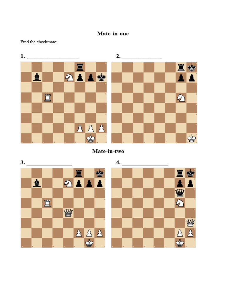 Worksheet - Checkmate Puzzles 2 | PDF