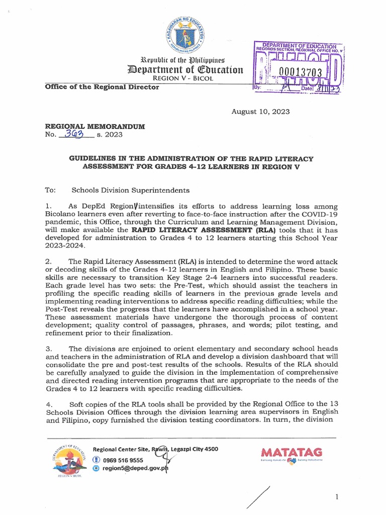 Guidelines in the Administration of RLA | PDF