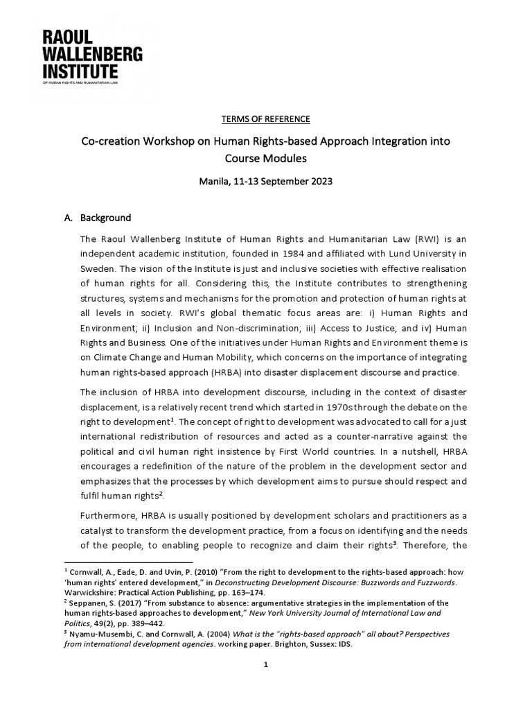 Integrating HRBA in Climate Education Workshop | PDF | Climate Change ...