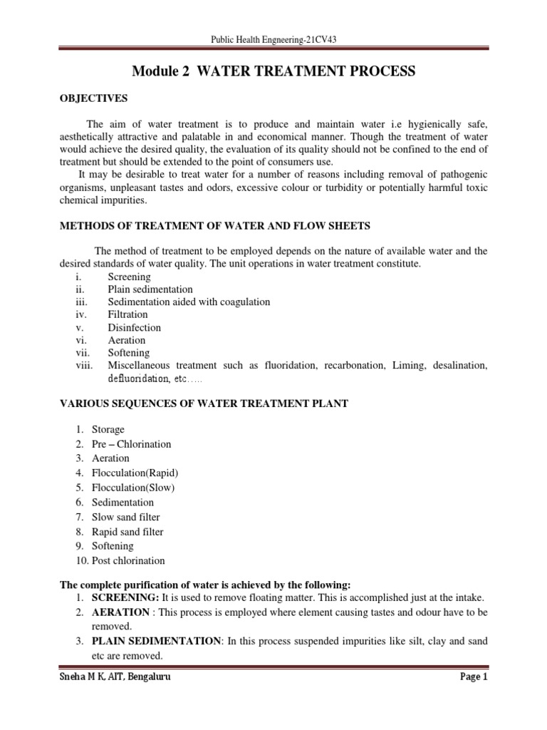 Module 2 - Water Treatment | PDF | Water Purification | Water