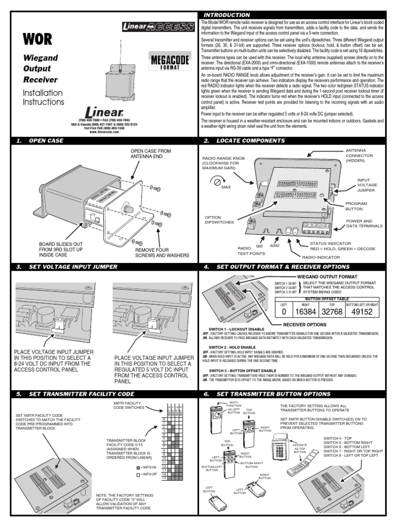 Wiegand Output Receiver: Installation Instructions | PDF | Radio ...