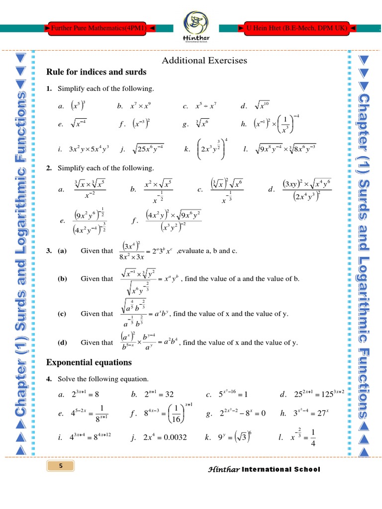 Sy Hein Htet | PDF | Logarithm | Mathematics