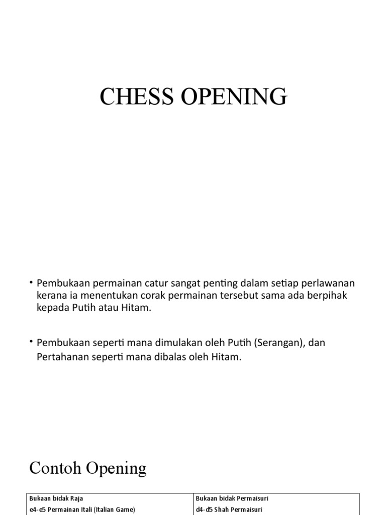 Chess Opening | PDF
