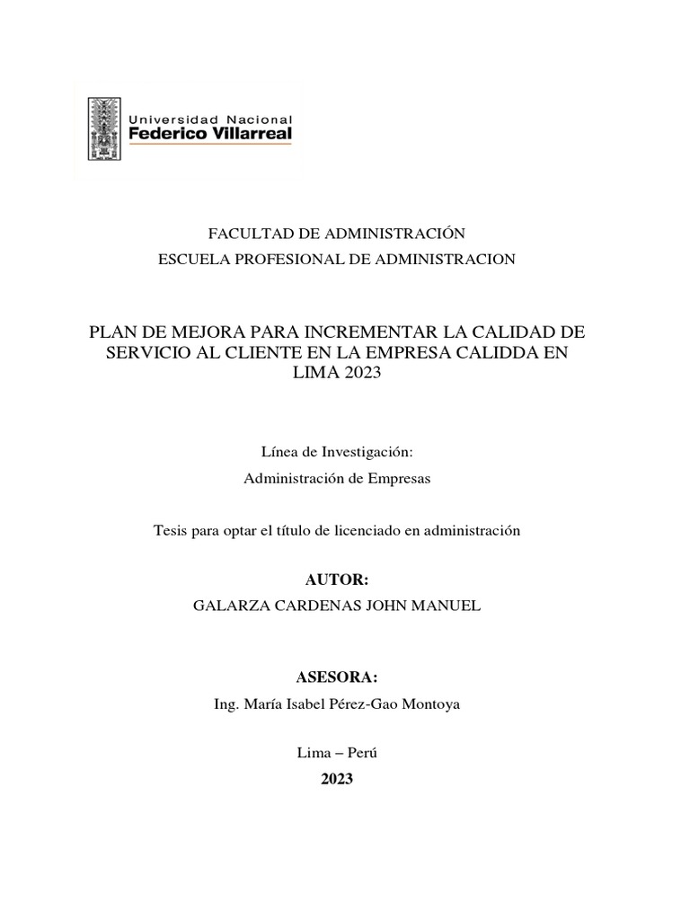 Mejora del Servicio al Cliente en Calidda | PDF | Business | Cliente