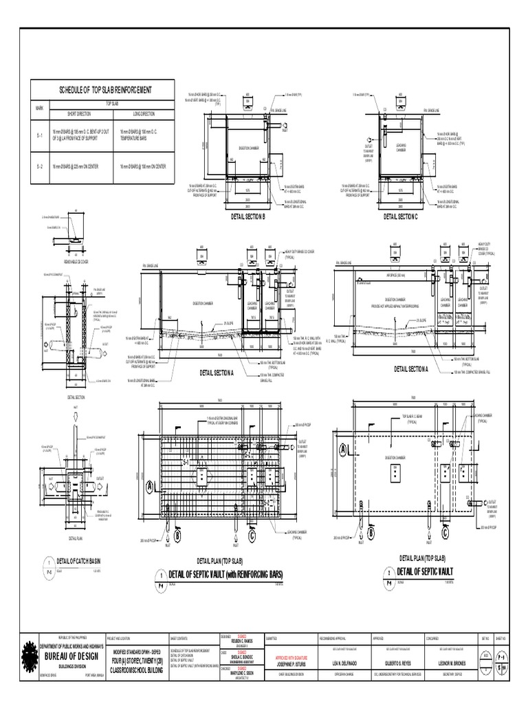 Septic Vault Reinforcement Plan | PDF | Building Engineering | Civil Engineering
