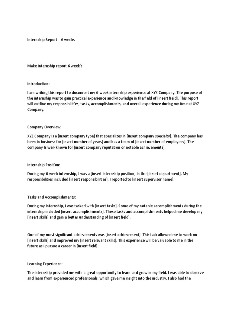 Internship Report Layout | PDF | Internship | Job Hunting