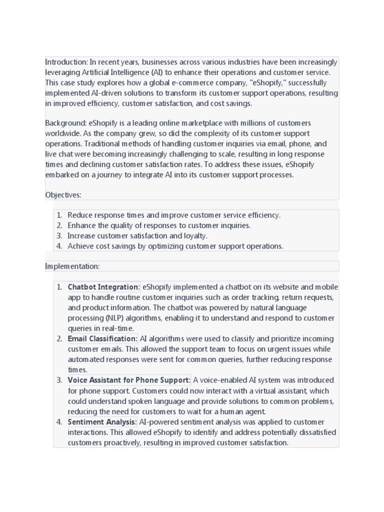 AI Case Study | PDF | Intelligence (AI) & Semantics | Artificial Intelligence