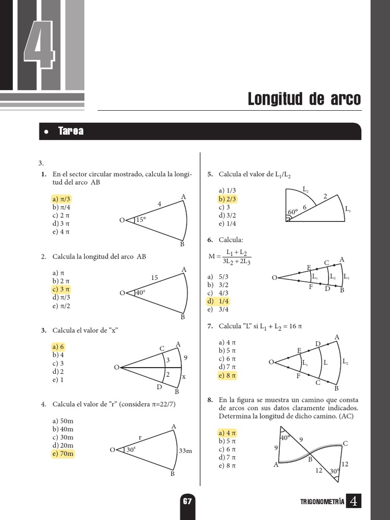 Practica de Trigonometria | PDF | Pi | Geometría