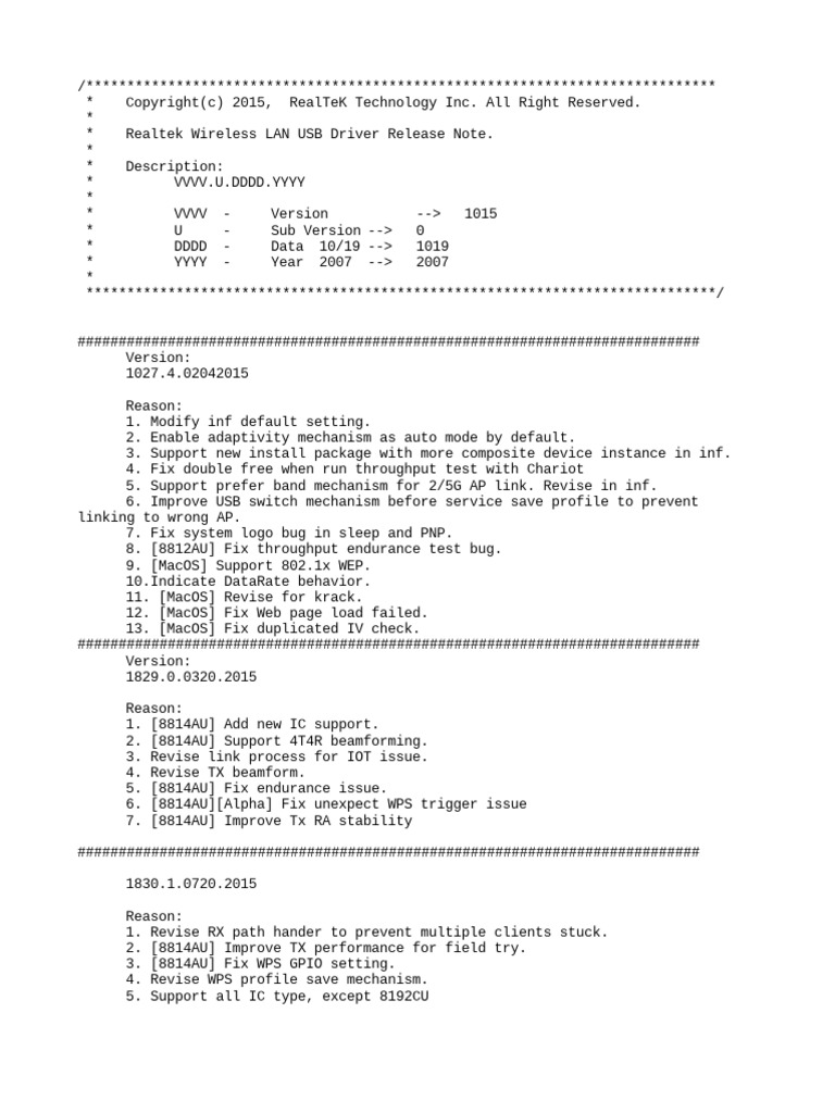 Release RTWlanU MacOSX | PDF | Mac Os | Computer Architecture
