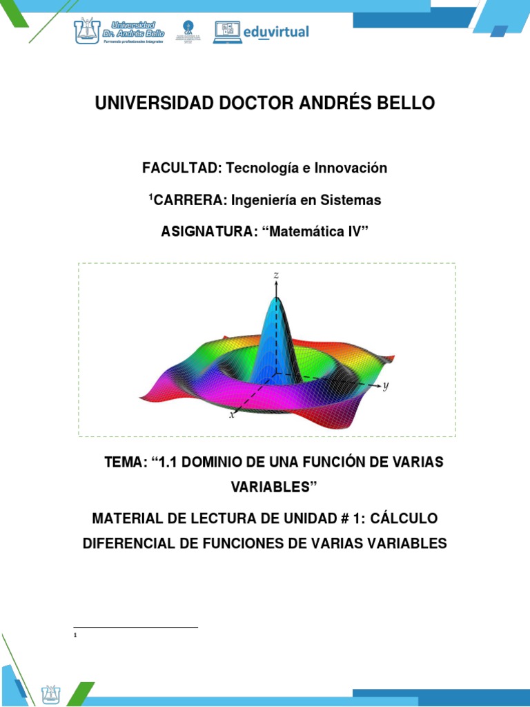 DOMINIO DE UNA FUNCIÓN DE VARIAS VARIABLES | PDF | Función (Matemáticas ...