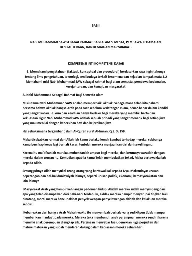 Nabi Muhamad Sebagai Rahmat Seluruh Alam | PDF