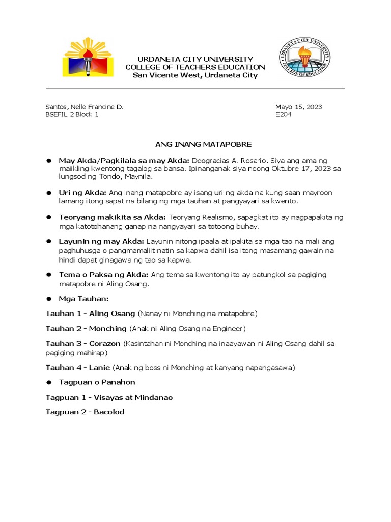 Maikling Kwento. | PDF