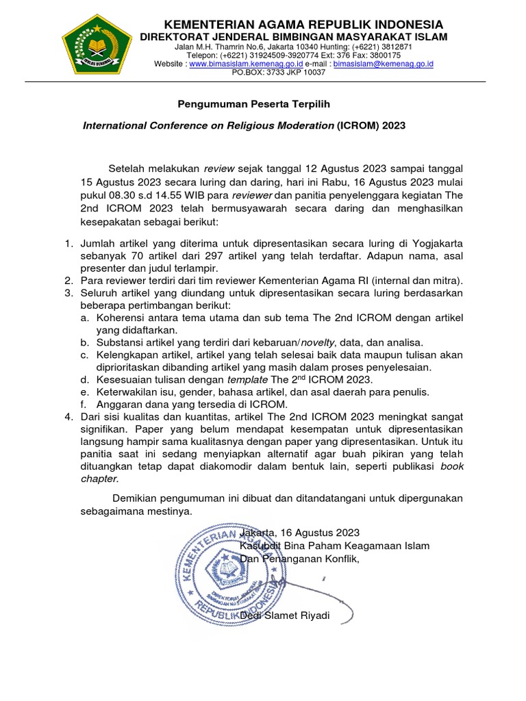 Peserta Icrom 2023 | PDF