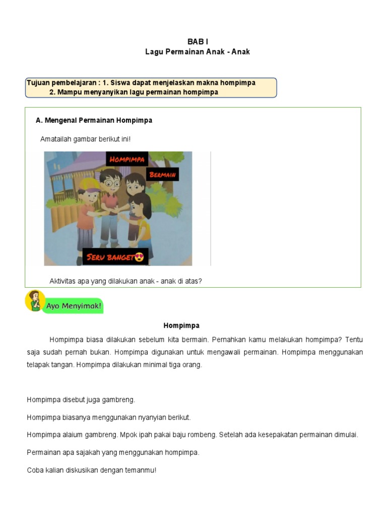 BAB I PLBJ Kelas I Materi | PDF