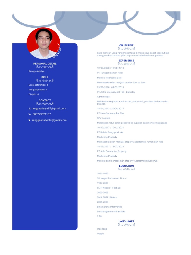 CV Rangga Aristya | PDF