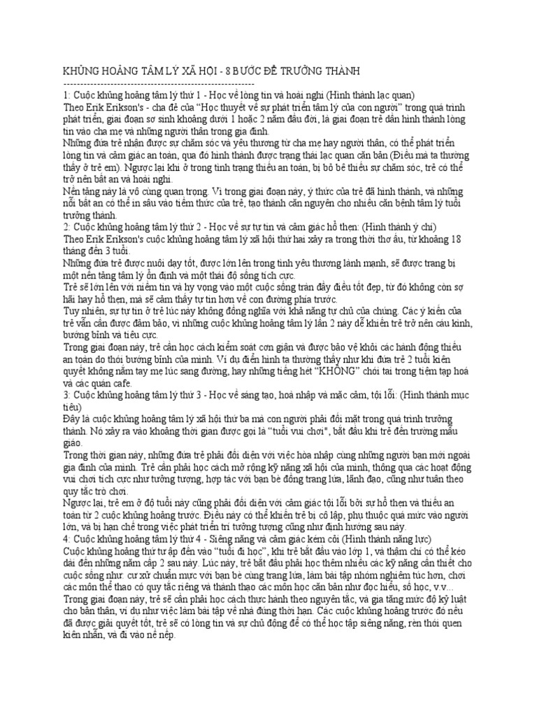 Khủng Hoảng Tâm Lý Xã Hội | PDF