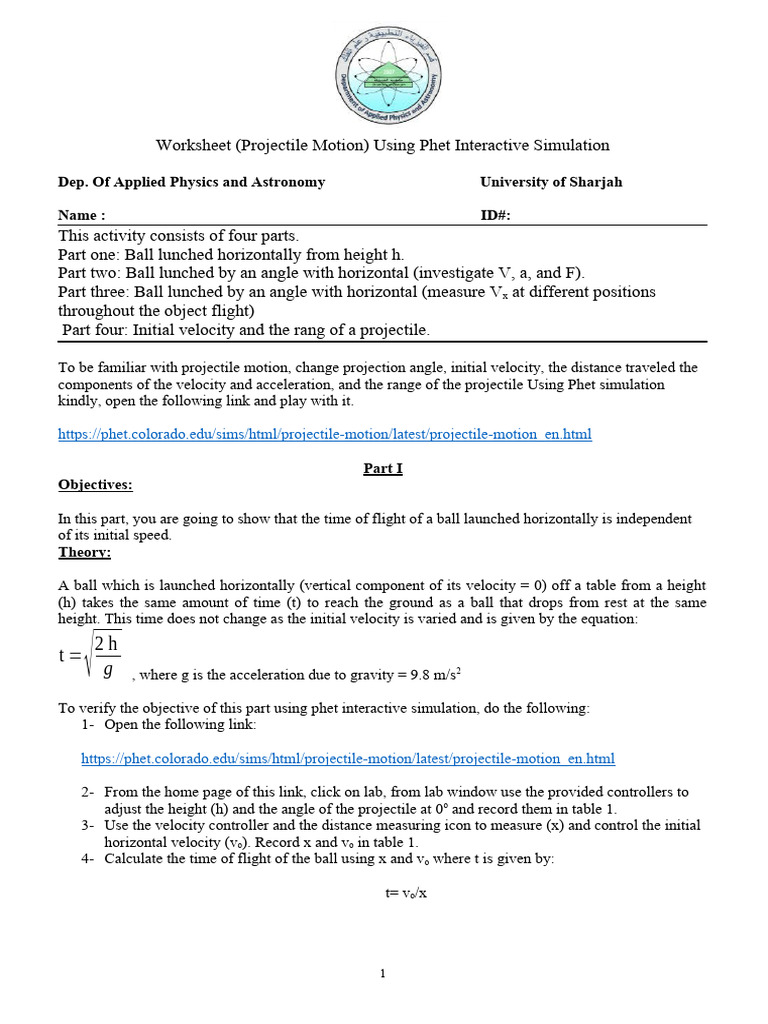 Projectile Motion | PDF | Projectiles | Acceleration