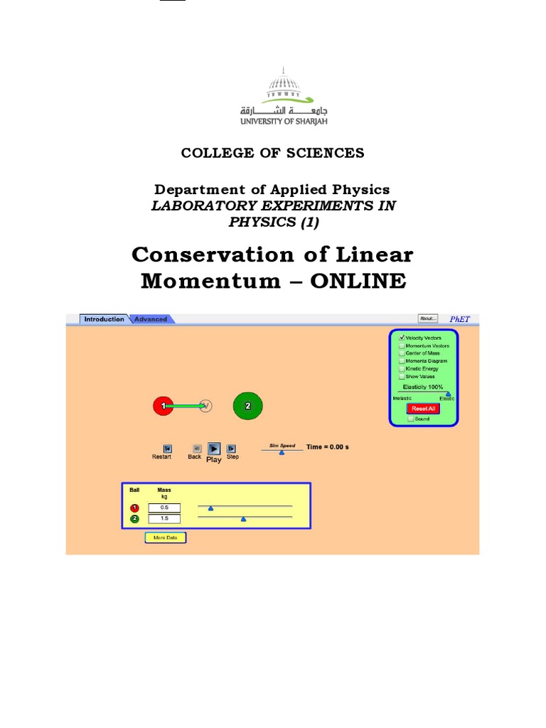 Conservation of Linear Momentum (Lab Report) | PDF | Collision | Momentum