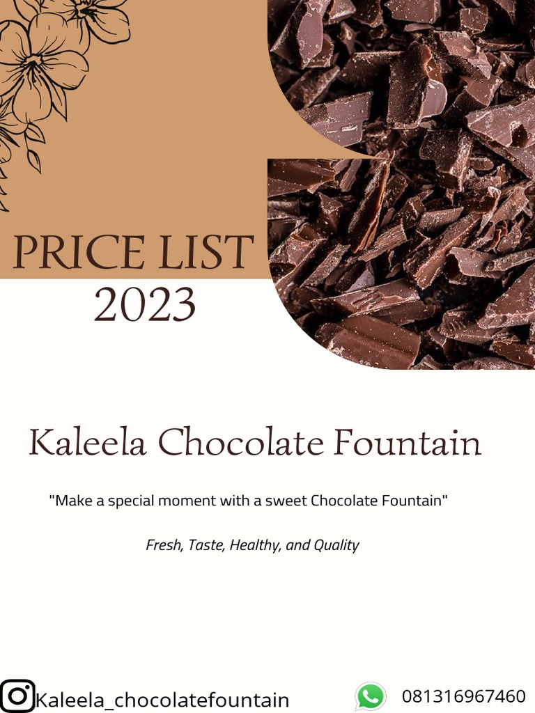 Price List Kaleela Chocolate Fountain 2023 | PDF | Pancake | Cooking