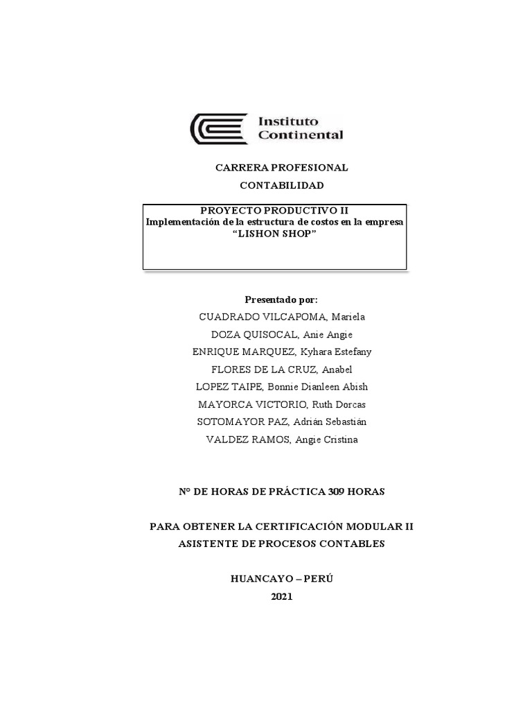 Informe de La Empresa Lishon Shop | PDF | Contabilidad | Business