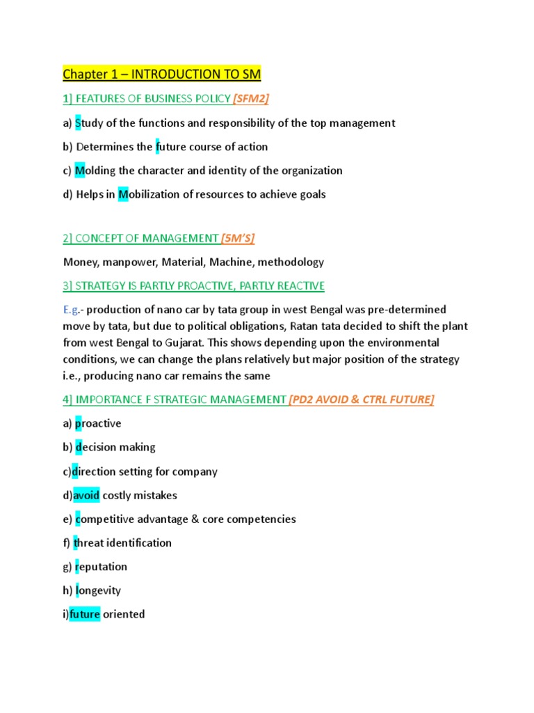 Eis - SM Mnemonics | Download Free PDF | Cloud Computing | Strategic Management