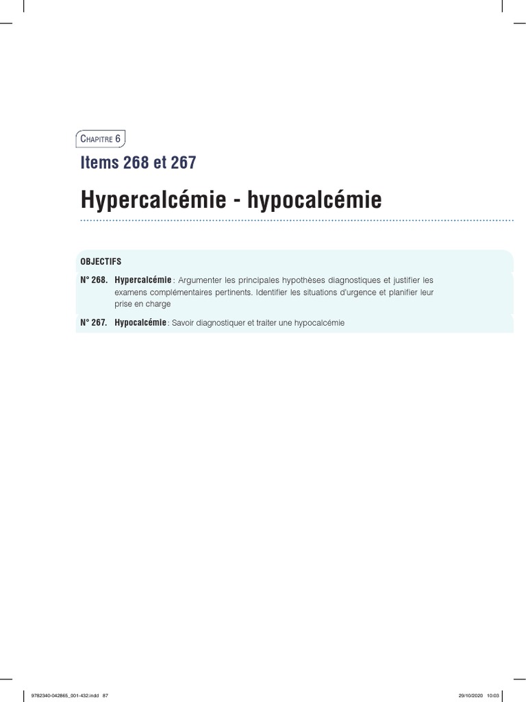 Diagnostic et traitement de l'hypocalcémie | PDF | Médecine | Maladies ...