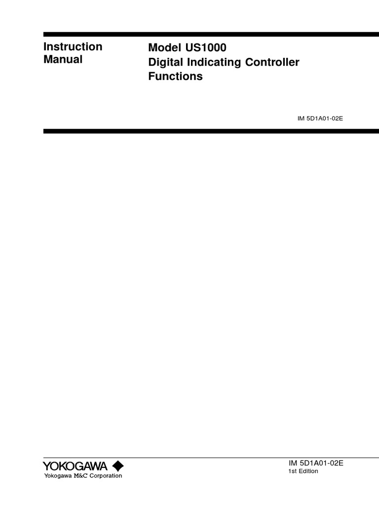 Instruction Manual Model US1000 Digital Indicating Controller Functions | PDF | Parameter ...