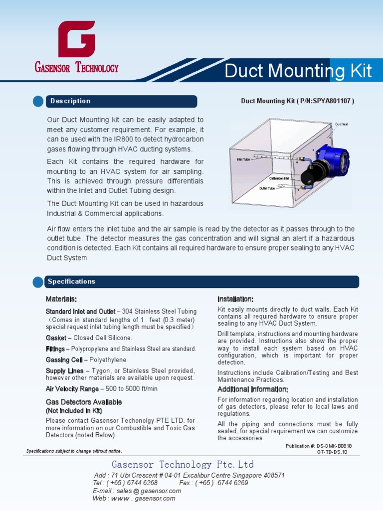 DS-Duct Mounting Kit - Sampling Pipes | PDF | Pipe (Fluid Conveyance ...