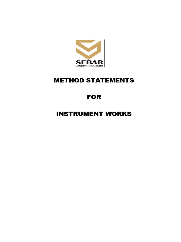 Instrument Installation Method Statements | PDF | Personal Protective ...