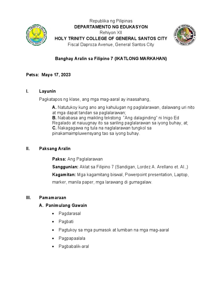 Banghay-Aralin-sa-Filipino-cenas-final (002 | PDF