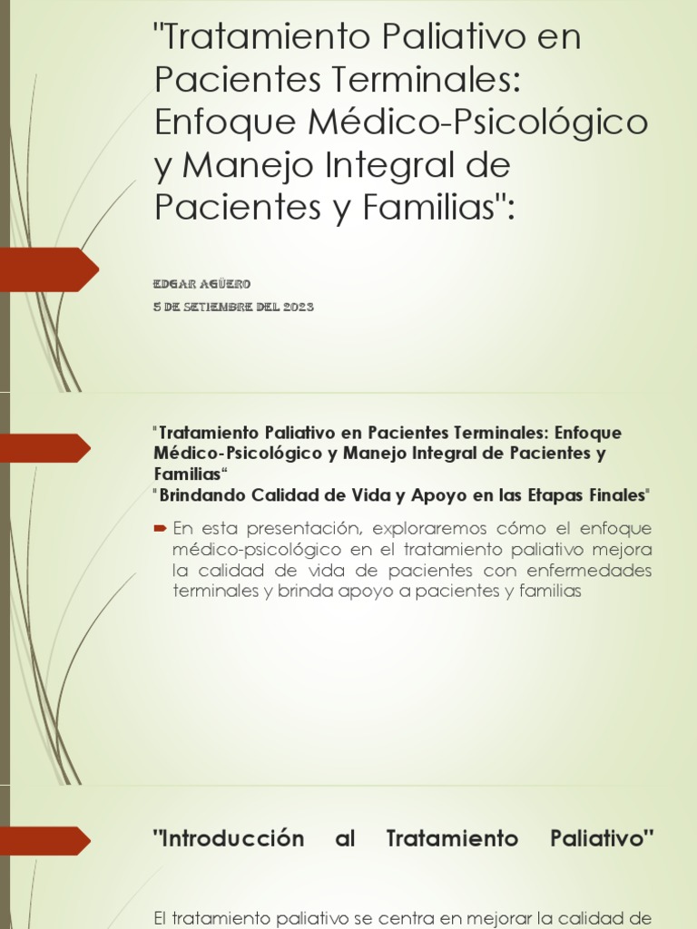 PP Tratamiento Paliativo en Pacientes Terminales | PDF | Cuidados ...