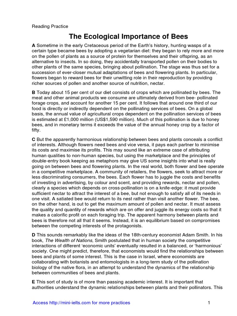 Ecological Role of Bees Explained | PDF | Pollination | Bees
