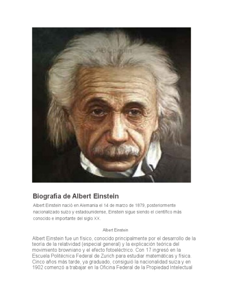 Biografía de Albert Einstein | PDF | Albert Einstein | Física