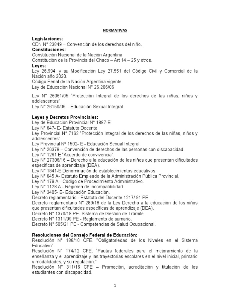 Normativas | PDF | Educación primaria | Educación Secundaria