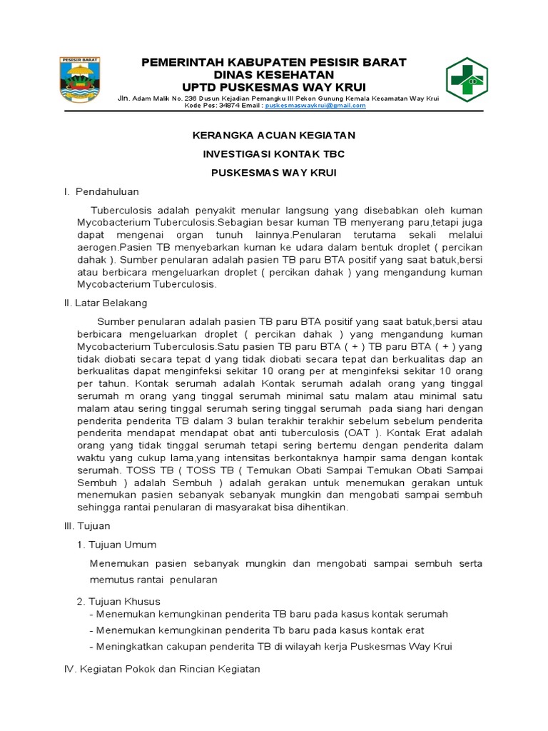 KAK Investigasi Kontak | PDF