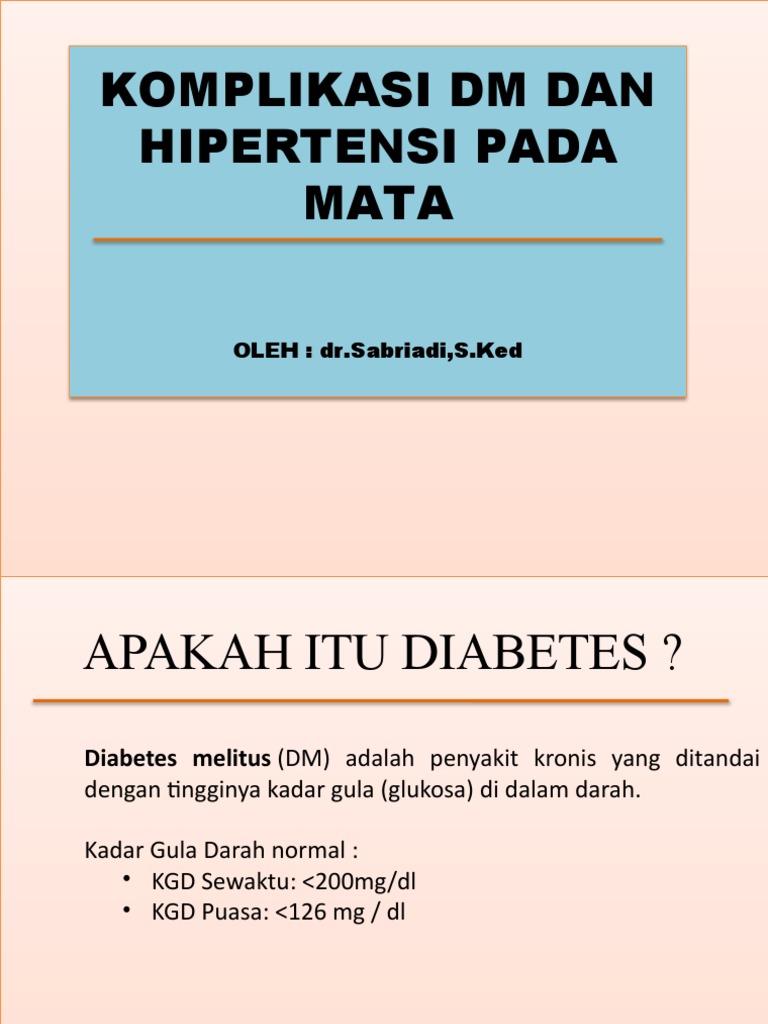 Komplikasi DM Dan HT PD Mata | PDF