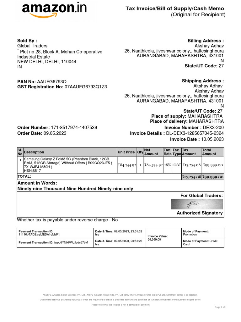 Fold 3 Invoice | PDF | Invoice | Payments
