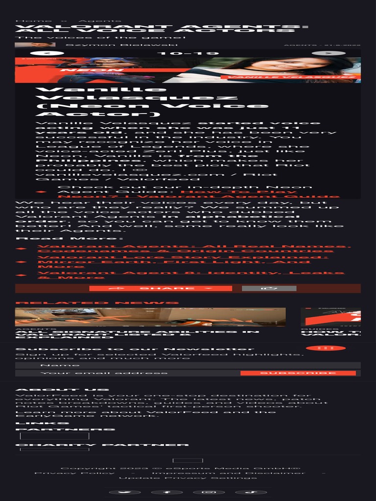Valorant Agents All Voice Actors ValorFeed | PDF