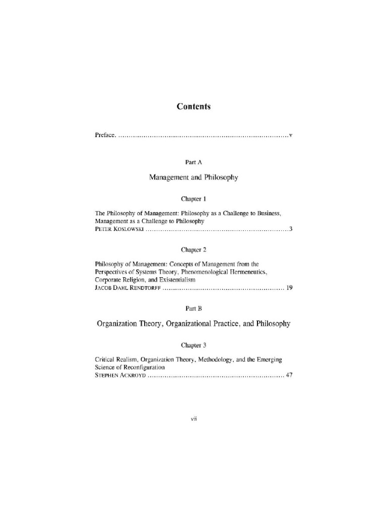 Peter Koslowski - Elements of A Philosophy of Management and ...