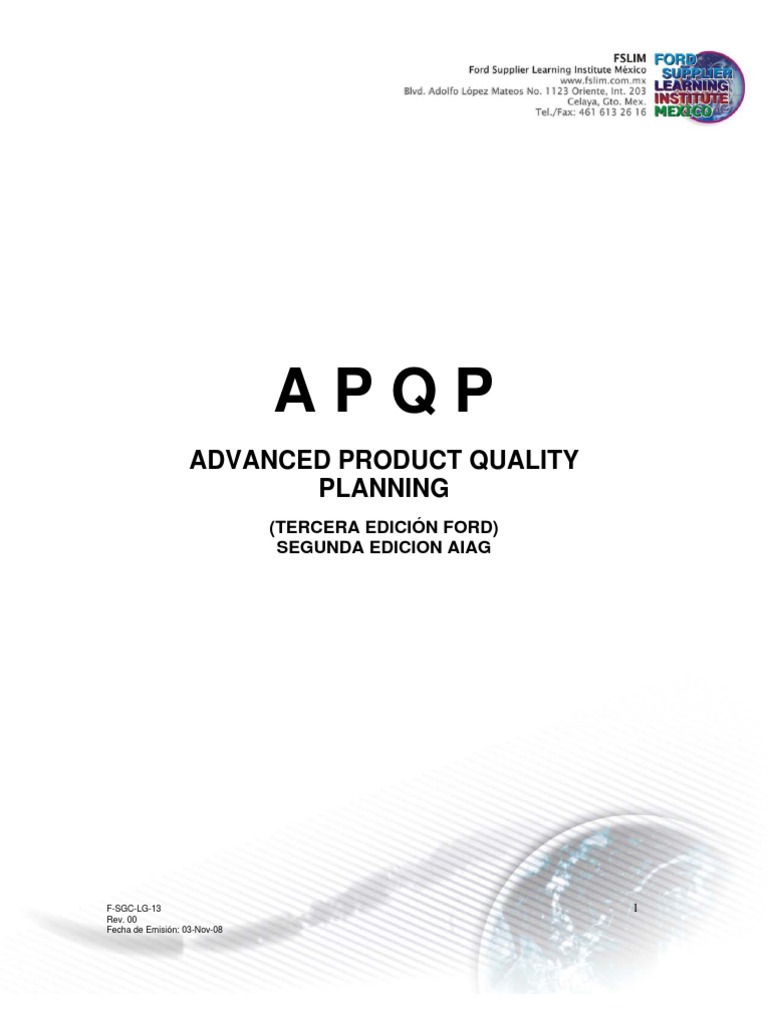 APQP | PDF | Calidad (comercial) | Planificación