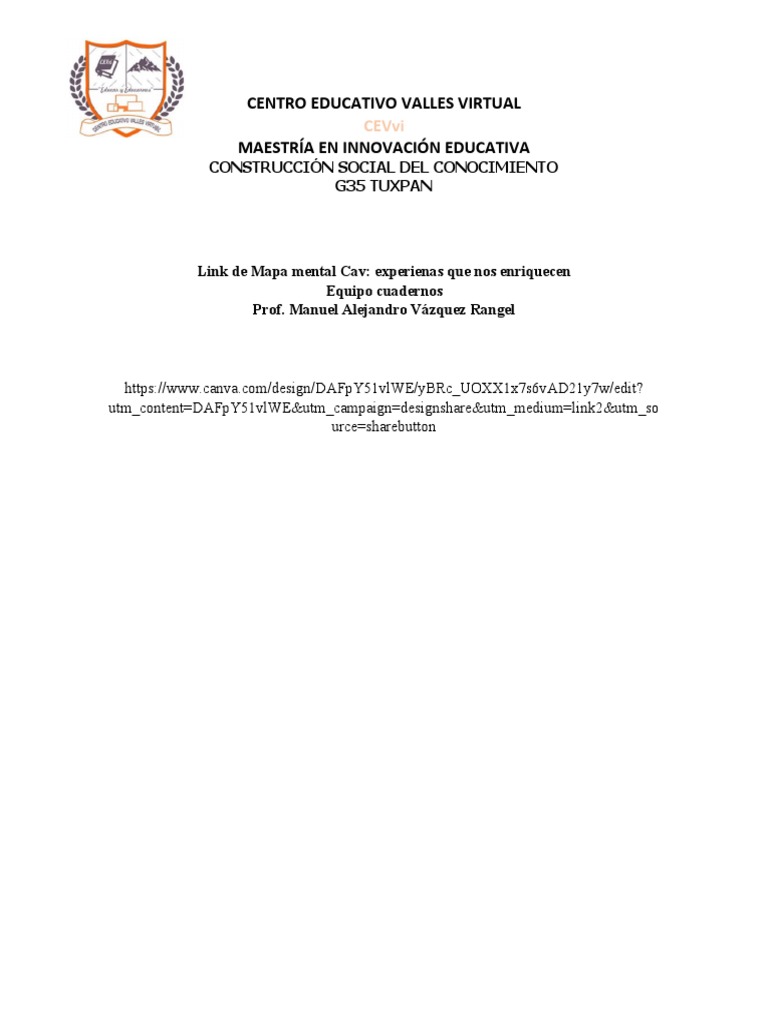 Mapa Mental, Cav. Experienas Que Nos Enriquecen | PDF