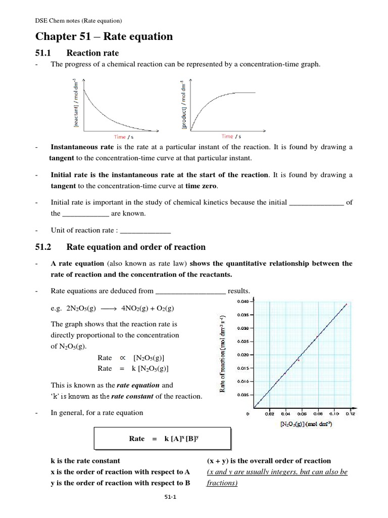 Chap 51 Rate Equation | PDF | Reaction Rate | Ph
