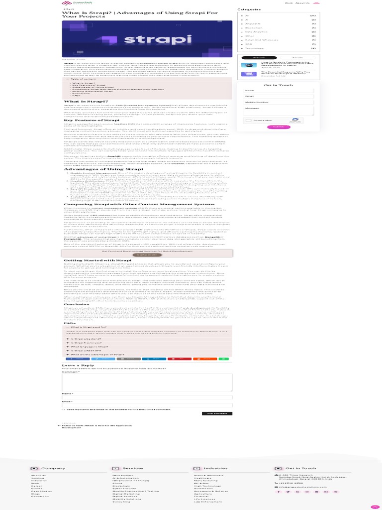 What Is Strapi? - Advantages of Using Strapi For Your Projects | PDF | Representational State ...